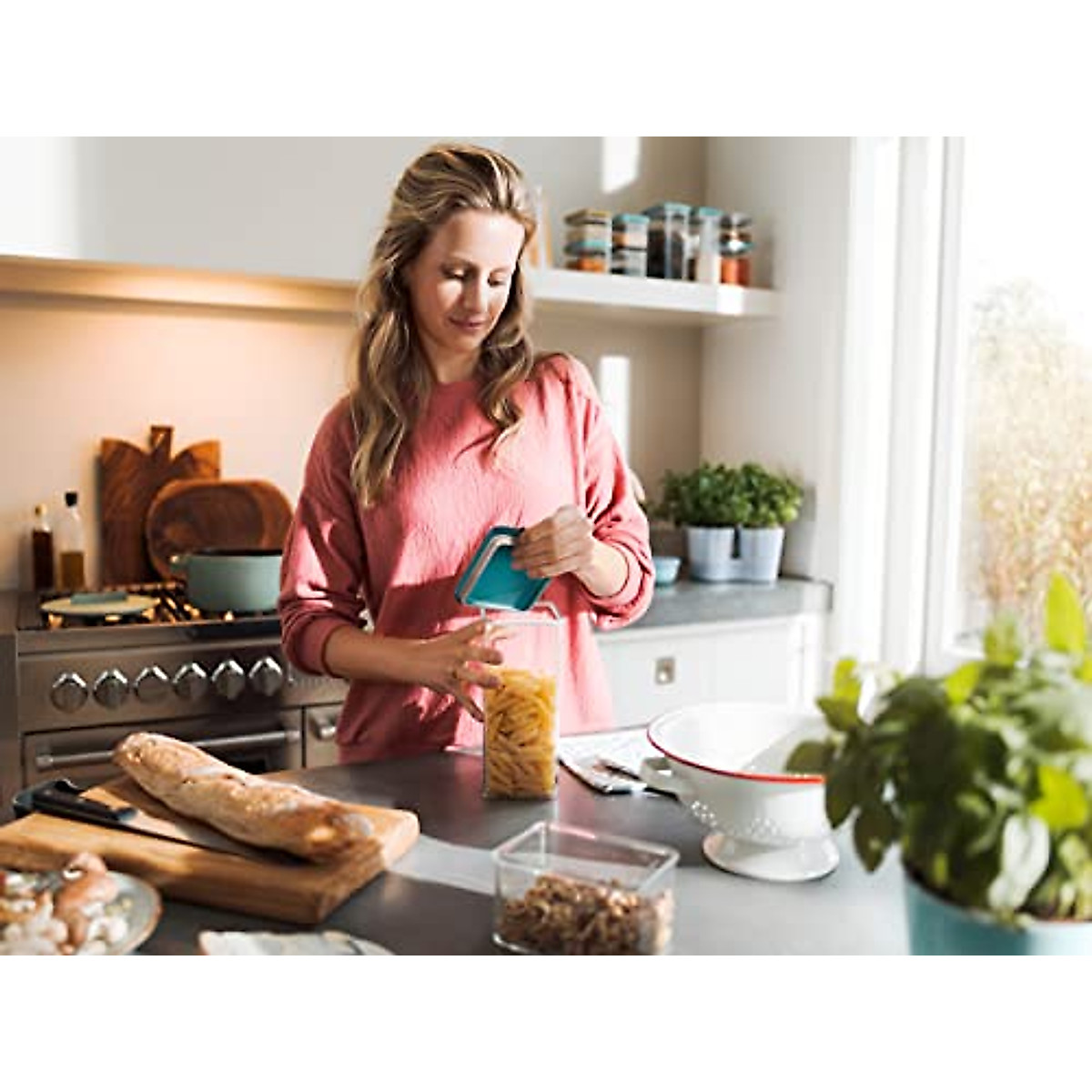 MEPAL, OMNIA 3 Piece Food Storage Box Set for Cereal or Pasta with 3 Lids, Airtight, BPA Free, White, 1 Set