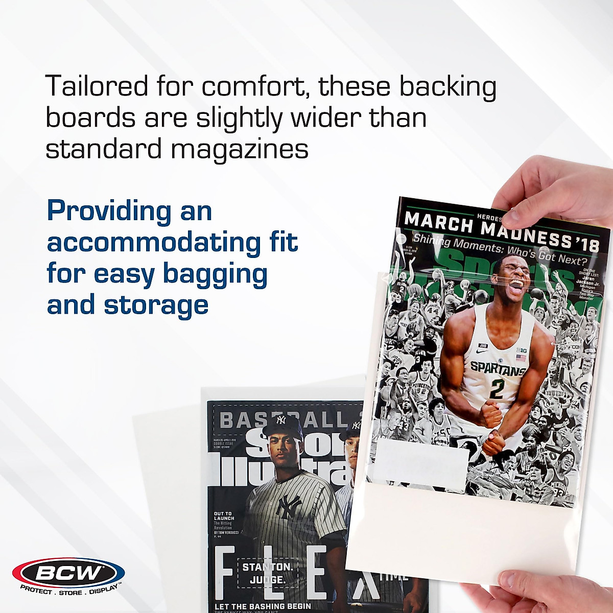 BCW Magazine Backing Boards (8.5 x 11 Inches) - 2 Pack (200 Total) | 24-Point Solid Bleached Sulfate with Calcium Carbonate Coating | Protective Sheets for Collectible Magazine Protection