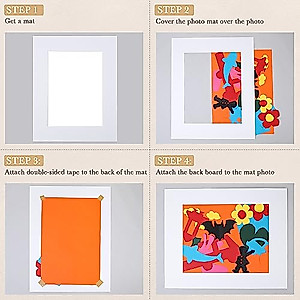 Thyle 20 Pieces 16 x 20 Inches White Picture Mats Show Kit for 11 x 14 Inches Photo White Picture Mats Board Core Bevel Cut Acid Free Mats with 20 Pieces Backing Board Art Mat