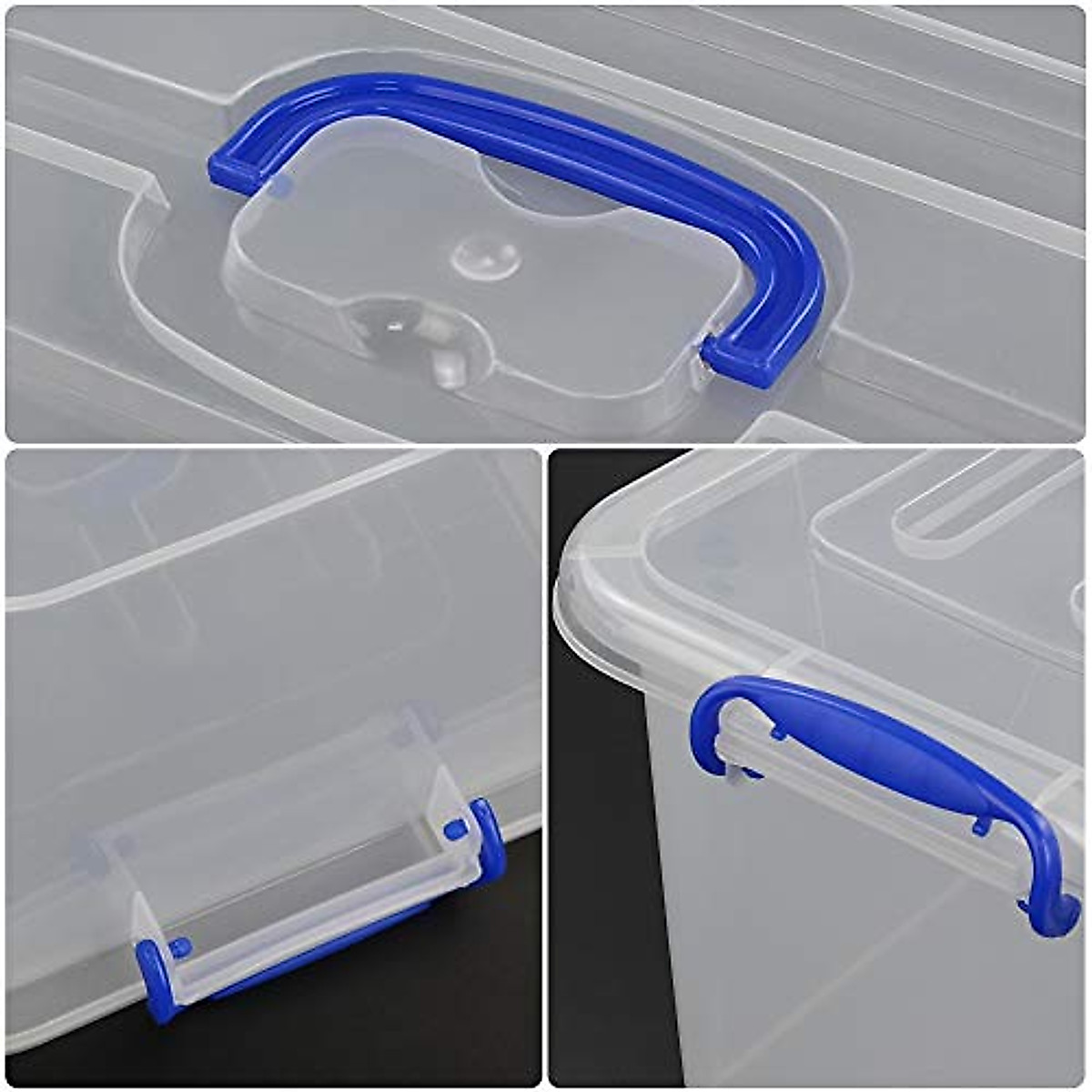 Bringer 6-Pack 12 L Plastic Storage Box, Clear Latch Storage Box