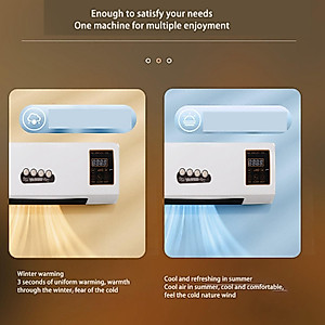 ZJchao Small Air Conditioner, Wall Mounted Heating Machine Dual Use Highly Efficient Wide Angles Mobile Mini Heater Machine Hot Fan with Heating and Indoor Wind for Bedroom Living