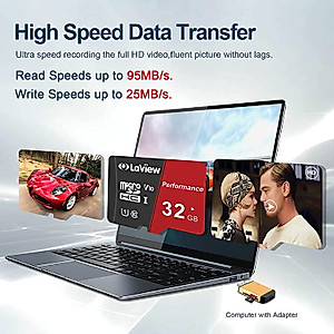 LaView 32GB Micro SD Card 5 Pack, Micro SDXC UHS-I Memory Card – 95MB/s,633X,U3,C10, Full HD Video V30, A1, FAT32, High Speed Flash TF Card P500 for Computer with Adapter/Phone/Tablet/PC