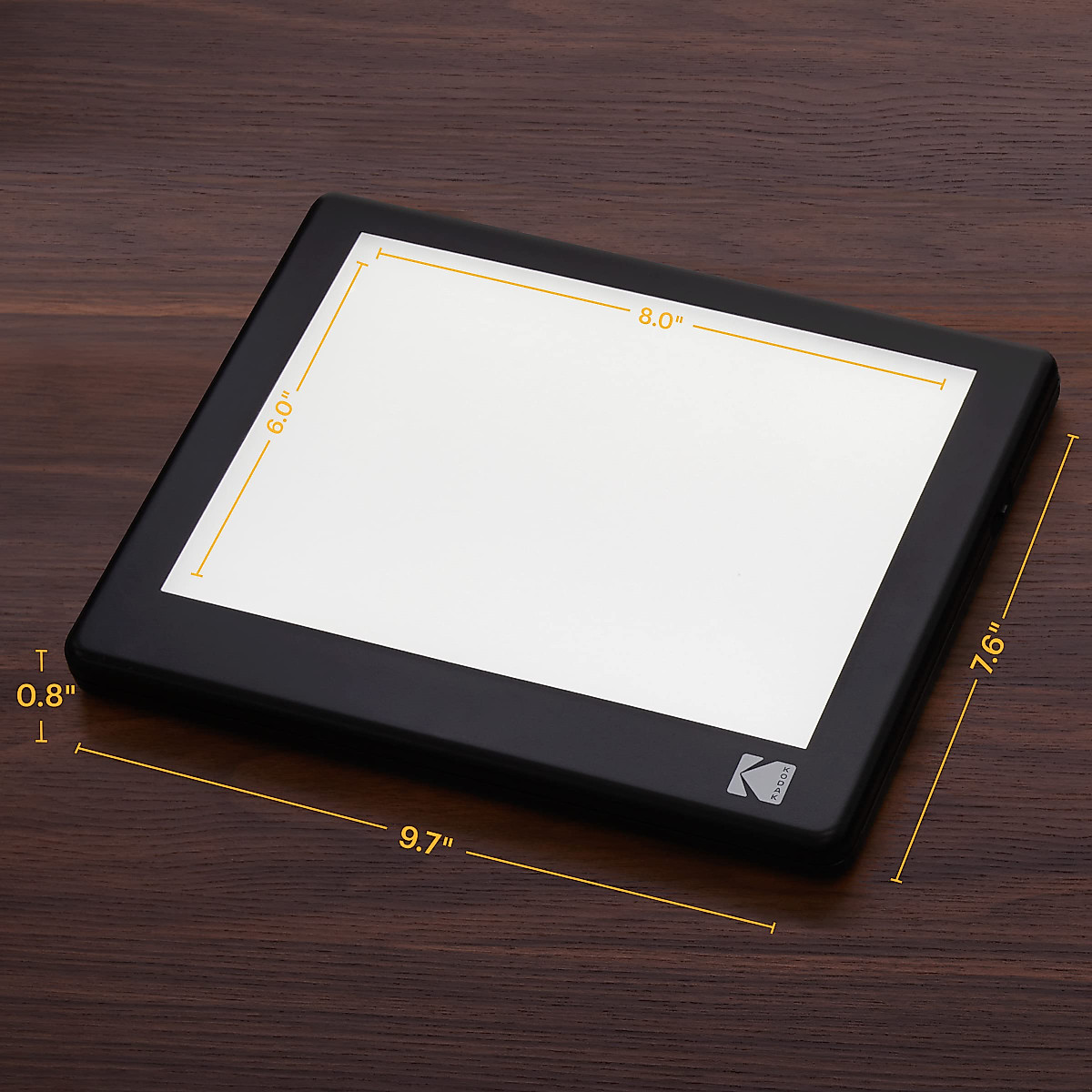 KODAK LED Light Box 8”x6” for Negatives, Slides & Films | Illuminated Board Panel & LED Light Pad for Viewing & Scanning Photos, Tattoo Drawing, Artist Sketching & Stenciling | Glare-Free, USB Powered