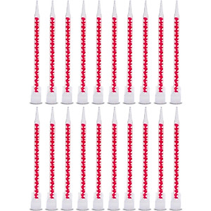 ANZHUO Dual Barrel Mixing Nozzle, 20 Double epoxy Spray Gun nozzles, Suitable for 200ml and 400ml Manual Ink cartridges （20 Pieces）