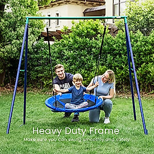 VIVOHOME Metal Frame Full Steel Swing Stand, Hold up to 440 lbs, Saucer Swing NOT Included