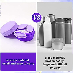 Juome Travel Containers for Toiletries, Silicone Travel Size Containers with Lid, Leak-proof Travel Jars for Creams Travel Essentials Accessories Kit for Cosmetic Makeup Cream for Women (Purple)