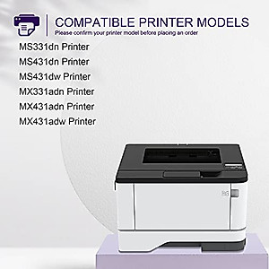 2 Pack MS331 55B1000 Remanufactured Compatible Toner Cartridge Replacement for Lexmark MS431dw MS331dn MS431dn MX331adn MX431adn MX431adw Printer Ink, Black