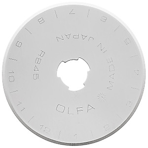 OLFA 1079062 RB45-2 45mm Straight Edge Rotary Blade, 2-Pack