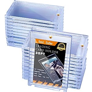 Zonon 50 Pieces Magnetic Card Holder Acrylic Baseball Card Holder 35pt Magnetic Trading Card Protector for Baseball Sports Trading Game Work Cards Storage and Display