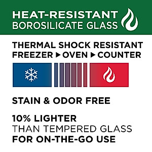 LOCK & LOCK Purely Better Glass Food Storage Container with Lid, Rectangle-14 oz, Clear