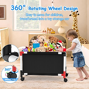Extra Large Toy Box, Toy Chest Storage Organizers with 360° Wheels, 120L Oxford Toy Storage Boxes for Kids, Home Storage Organizer for Bedroom Living Nursery, 28.4 x 15.4 x19 Inches