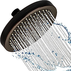 Aqua Elegante High Pressure Rain Shower Head - 6 Inch Luxury Rainfall Showerhead - Great Flow And Best Overhead With Adjustable Extension Arm, 2.5 GPM - Oil-Rubbed Bronze