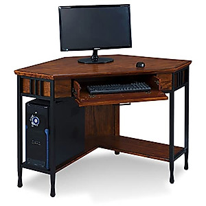 Leick Home SINCE 1910 11230 Iron craft Corner Computer/Writing Desk, Brownbronze