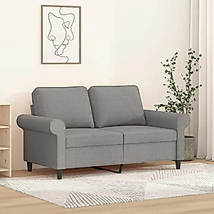 vidaXL 3-Seater Sofa Home Indoor Living Room Lounge Seating Upholstered Sofa Couch Settee Seat Sitting Chair Furniture Light Gray Fabric