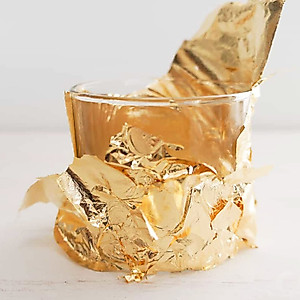 KINNO Epoxy Gilding Adhesive Glue Set, 50ml Gold Leaf Glue,50ml Gilding Varnish and 100 Sheets 5cm Gold Leaf,and 100 Sheets Silver Leaf