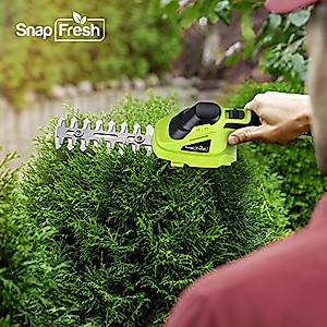 SnapFresh Cordless Grass Shears - Portable 2-in-1 Hedge Trimmer, 7.2V Electric Handheld Trimmer, Lightweight & Safe Hedge Shears with 1 Charger, Grass Cutter Machine for Garden & Lawn, Garden Supplies