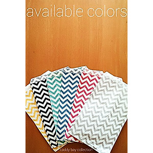 200 pcs Blue Chevron Paper Gift Bags Shopping Sales Tote Bags 6" x 9" Zig Zag Design-Caddy Bay Collection