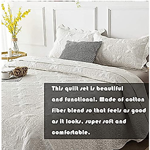 Brandream 6PC Luxury Bedding Quilt Set Queen King Size Farmhouse Quilt Bedspread Set Cotton Shabby Antique Bedroom Set