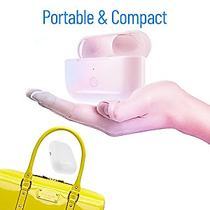 Wireless Charging Case Compatible with AirPods Pro 1st Generation, Replacement Charger Case with Bluetooth Pairing Sync Button, White