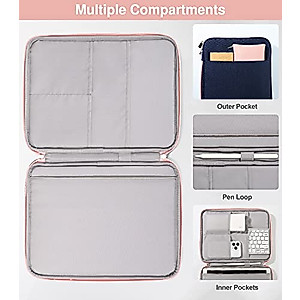 Dadanism 9-11 Inch Tablet Sleeve Bag Organizer Carrying Case for iPad Air 5/4 10.9", iPad 10th Gen 10.9 2022, iPad Pro 11 2022-2018, iPad 9/8/7th Gen 10.2, Galaxy Tab S9/A8/S8/S6 Lite, Indigo & Pink
