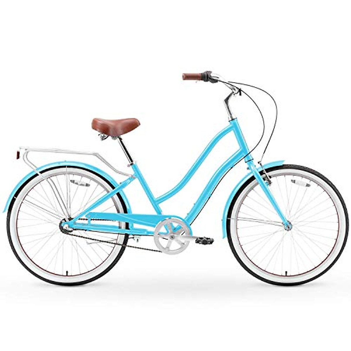 sixthreezero EVRYjourney Steel Women's Step-Through Touring Hybrid Bike, 1/3/7/21 Speed 26" Bicycle, Multiple Colors