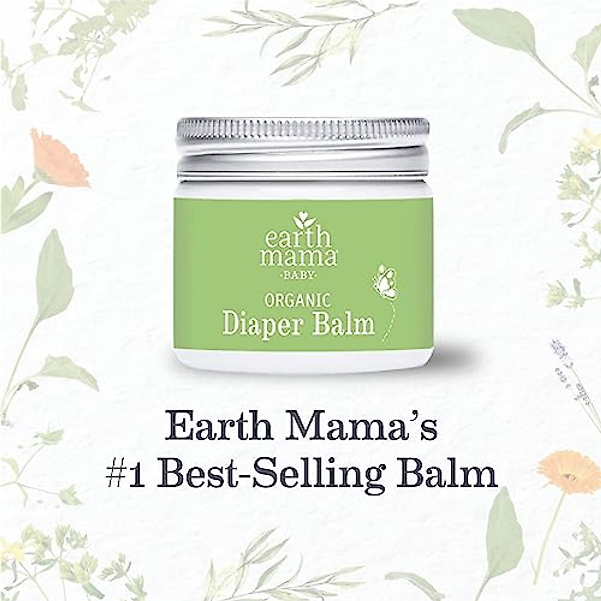 Earth Mama Organic Diaper Balm Multipurpose Baby Ointment | EWG Verified, Petroleum & Fragrance Free with Calendula for Sensitive Skin, 2-Fluid Ounce (2-Pack)