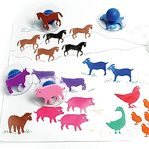 READY 2 LEARN Giant Stampers - Farm Animals - Set of 10 - Easy to Hold Foam Stamps for Kids - Arts and Crafts Stamps for Displays, Posters, Signs and DIY Projects