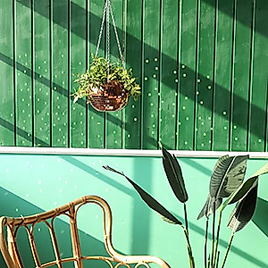 Self Watering Disco Ball Planter - Rose Gold Disco Planter with Macrame Plant Hanger & Keychain Ready to Use - Boho Decor Planter Pot for Indoor or Outdoor (8 inch)