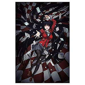 tealn Anime Jabami Yumeko Kakegurui Gambaling School Wall Poster Painting(S Multi2)