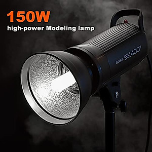 Godox SK400II 400Ws GN65 5600K Studio Strobe Flash Monolight Light for Studio Shooting,with Built-in Godox 2.4G Wireless X System,150W Modeling Lamp(Bowens Mount)