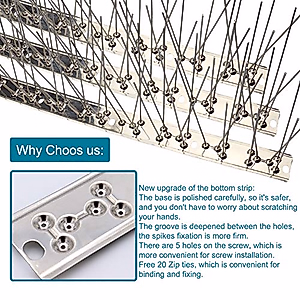 aushucu Bird Spikes Cover 11Feet Stainless Steel Pigeons Spikes Small Bird Repellent Spikes for Roof Fence Window Mailbox(11Feet)