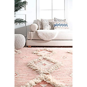 nuLOOM Savannah Moroccan Fringe Runner Rug, 2' 6" x 6', Pink