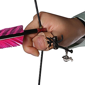 HIGOO Archery Thumb Ring Finger Guard Protector Cow Skin Soft Leather Shooting Glove