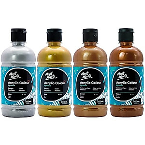 Mont Marte Studio Acrylic Paint Set-500ML 4 Colour-Metallic