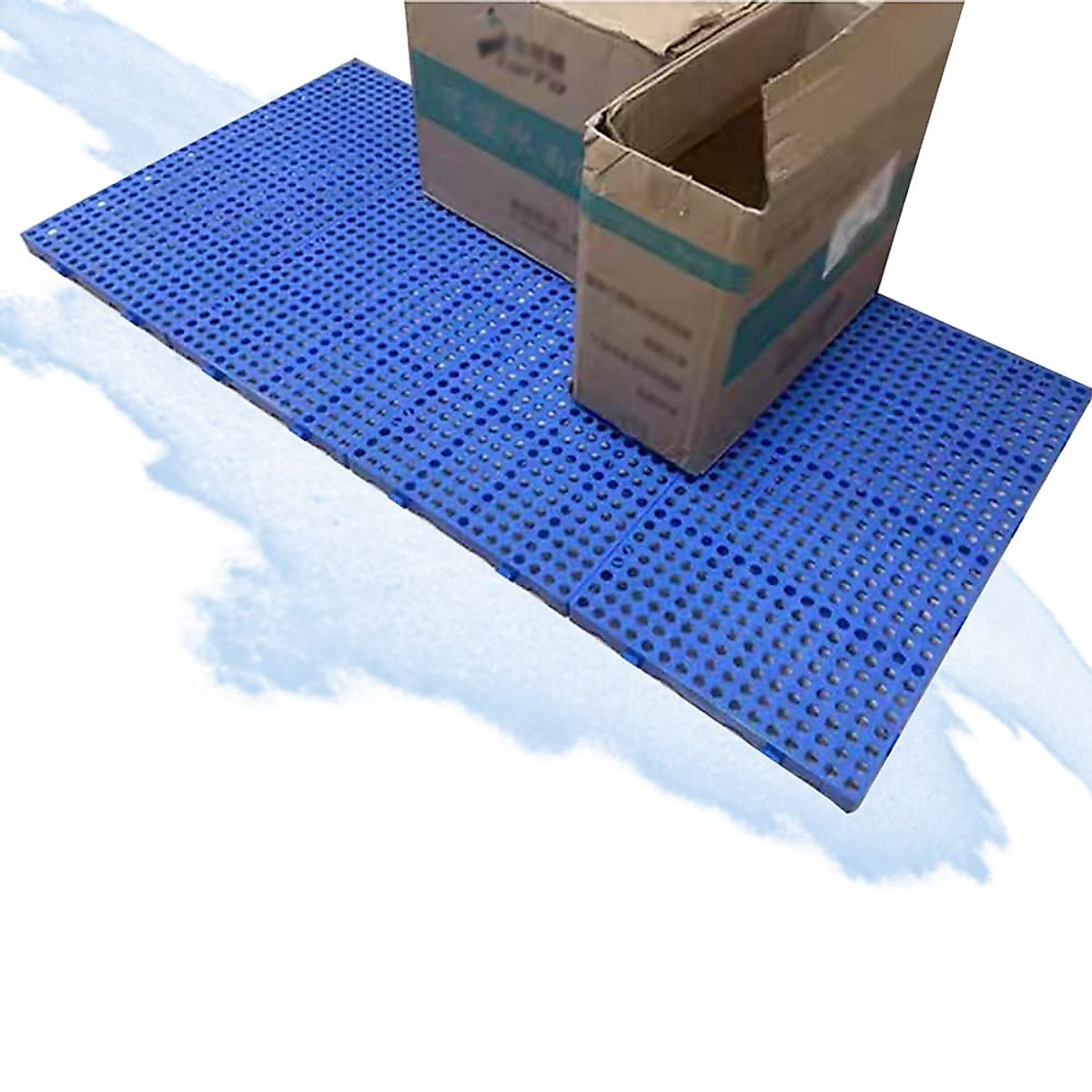 ezkxoprs Warehouse Pallet, Lightweight Plastic Pallet, Moisture-Proof Floor Mat for Basement Storage Rooms, 2200 Lb/m² Capacity (Color : Blue, Size : 100x60x5cm)