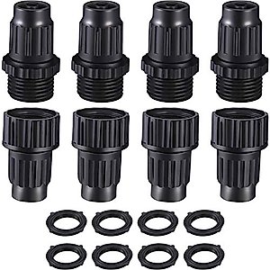 4 Sets Garden Expandable Hose Repair Kit Plastic Faucet Adapter Water Hose Connectors with 8 Pieces 3/4 Inch Rubber Gaskets for Garden Hose