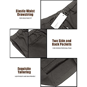 COOFANDY Capri Pants for Men Casual Cotton Linen Pants Elastic Baggy Capri Trousers Harem Capris, Dark Gray, XL