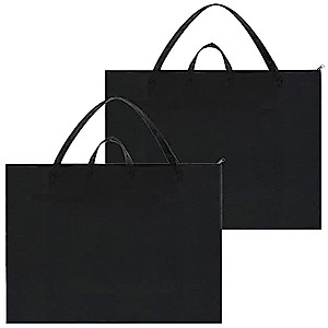 2 Pack Light Weight Art Portfolio Bag with Nylon Shoulder, 24"X 36" Large Size Poster Board Storage Bag, Waterproof Drawing Painting Sketch Bag Case for Artist and Student Art Work Portfolio