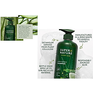 Super Nature Potent Aloe Gentle Moisture Shampoo and Conditioner Sulfates Free, 30 Fl Oz