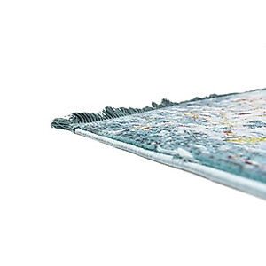 Unique Loom Baracoa Collection Area Rug-Alamar, 5' 5" x 8' Rectangle, Blue/Olive