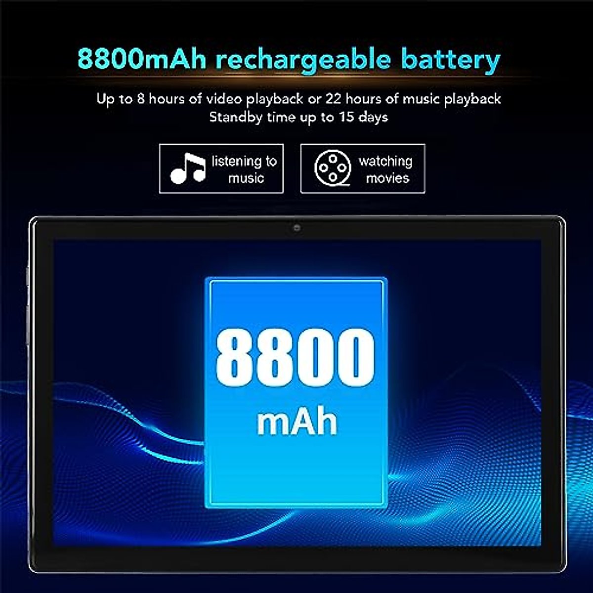 Haofy 2 in 1 Tablet, GPS Navigation 24MP Rear Camera 10.1 Inch Tablet PC Smart 12GB RAM 256GB ROM 5GWiFi for Learning for Android 11.0 for Entertainment (US Plug)
