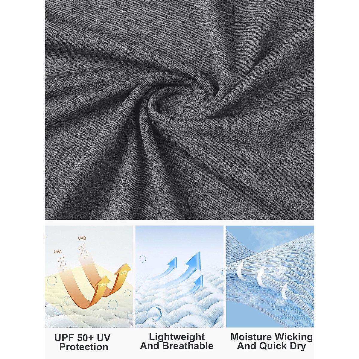 MAGCOMSEN Quarter Zip Women Long Sleeve Sun Shirts UV Protection Collared Golf Shirt Hiking Athletic Tops Dark Grey M