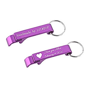 100pcs Personalized Bottle Opener Keychain Custom Aluminum Beer Bottle Opener Engraved Any Text/Logo Wedding Favors, Brewery, Bar, Anniversaries, Party, Restaurant, Property Agent, Guests, Graduation