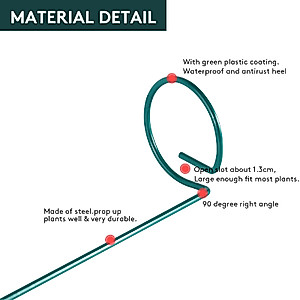 Plant Stake Support 14 Packs 16 Inches，Single Stem Stake Plant Cage Support Ring，Garden Single Stem Plant Stakes for Flowers Amaryllis Orchid Lily Rose Tomatoes…