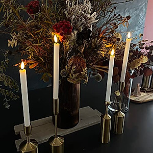 3D Black Wick Led Battery Operated Flameless Taper Candles Light with Remote &Timer,Electric Fake Window Candle Flickering Like Real Wax,Floating Candle Stick for Christmas/Halloween/Wedding