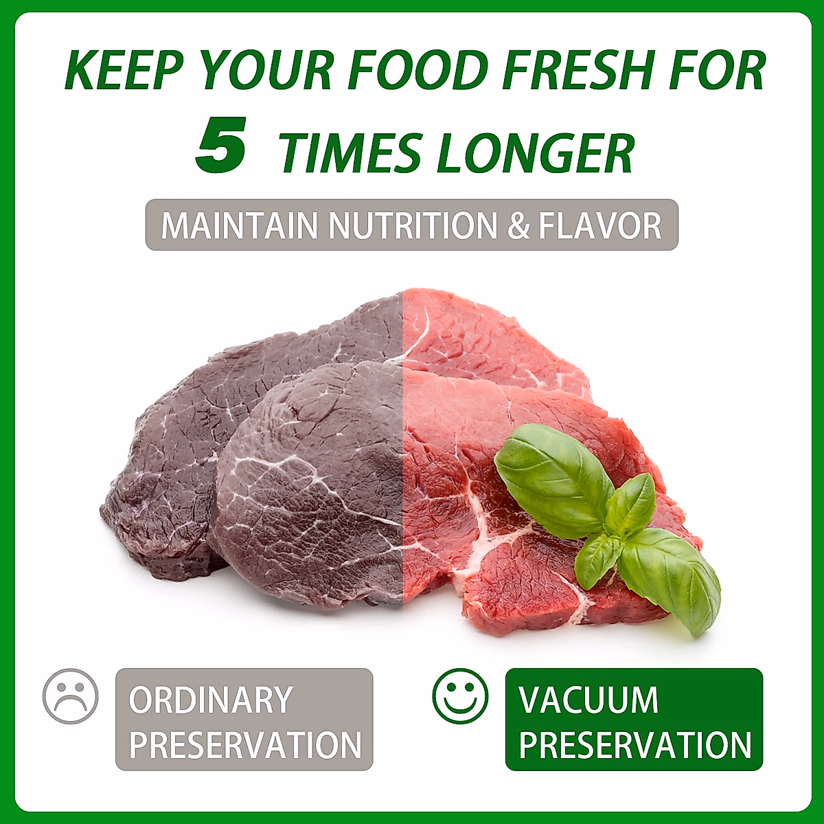 HUISPARK Vacuum Sealer Bags, 4"*6" 50 Pcs Heavy Duty Pre-Cut Design Commercial Grade Food Sealable Bag for Heat Seal Food Storage, Great for Storage, Meal Prep and Sous Vide