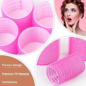 Self Grip Hair Rollers Curlers Set - 24 Pieces with 3 Sizes (4 Jumbo, 4 Large, 4 Medium) and 12 Clips for Volume on Long, Short, Thick, or Fine Hair