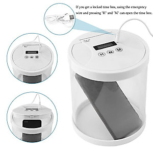 JRing Time Locking Box Timed Lock Storage Container Pantry Self-control 6" Timer Locker for Phone Snacks Food Medicines Credit Card Alcohol Gaming Machine or Other Addictive(White)