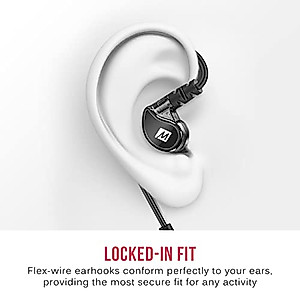 MEE audio M6 X6 Sweatproof Sports Bluetooth Wireless in-Ear Earphones with Headset and Earhooks for Running, Gym, and Workouts (Latest Version with aptX Low Latency)