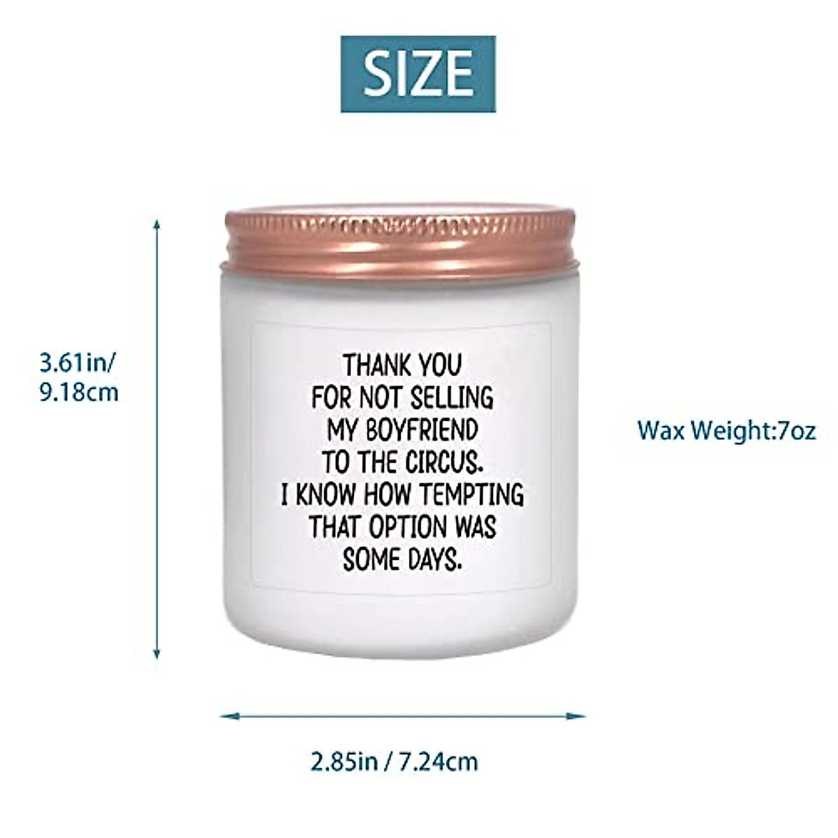 Gifts for Mother in Law, Gifts for Boyfriends Mom, Best Mother in Law Gifts Birthday Gifts from Daughter in Law, Thank You for Not Selling My Boyfriend to Circus Lavender Candle